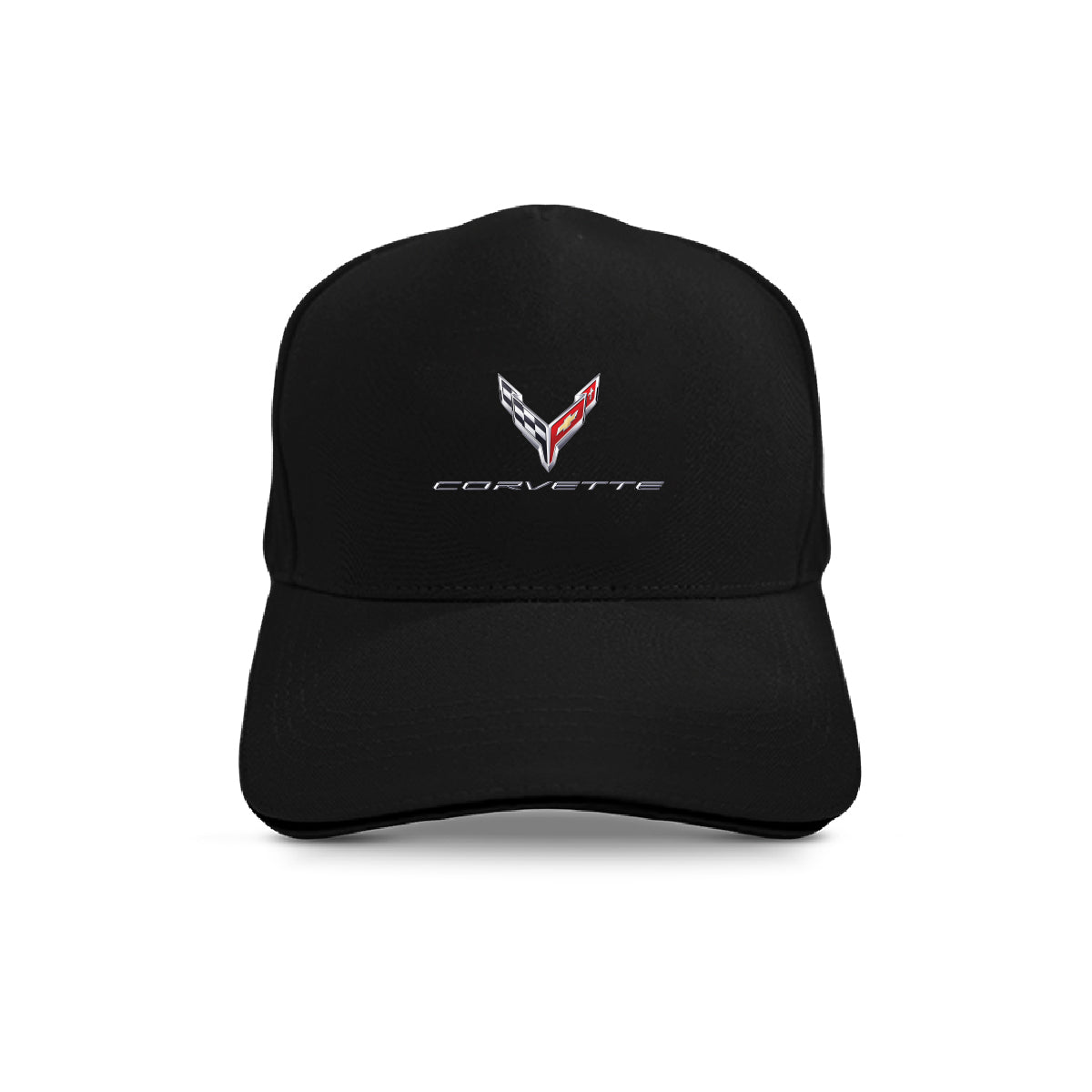 Corvette Logo Adult Panel Cap Black